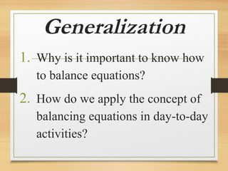Physical Science Balancing Chemical Equations COT 3 ppt.ppt | Chemistry ...