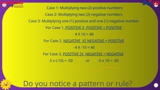 MATHEMATICS SEVEN QUARTER 3 MULTIPLYING INTEGERS | PPTX
