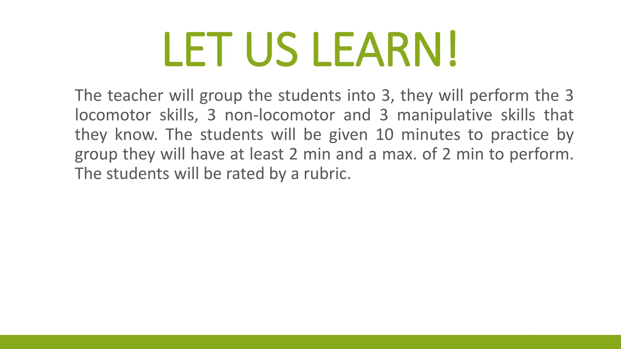 PHYSICAL EDUCATION LOCOMOTOR,NON LOCOMOTOR, MANIPULATIVE cot 4 2022 ...