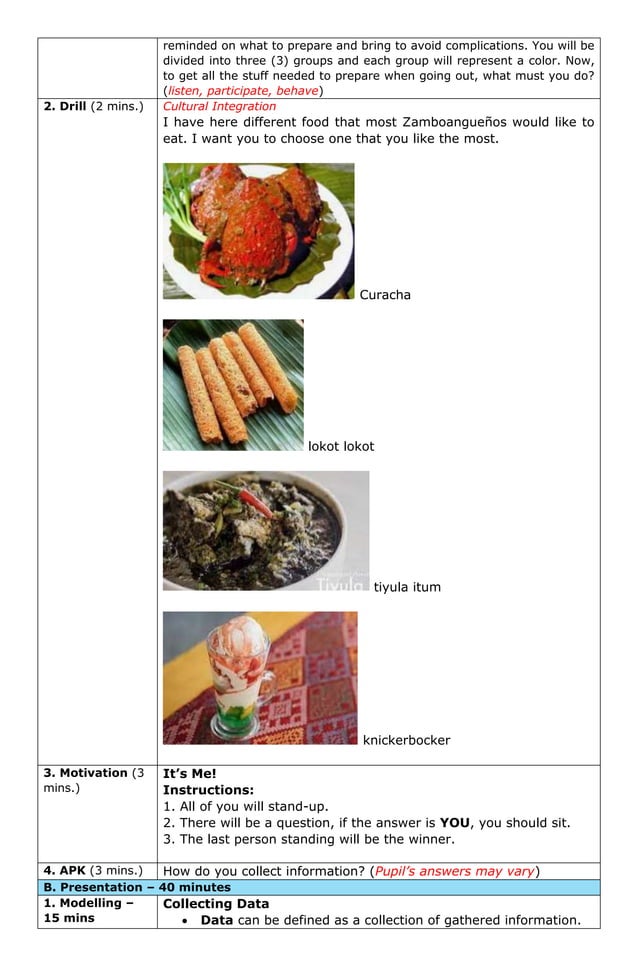 COT 4 Learning Plan: Collecting and Organizing Data using Tables-Grade 4 Mathematics | DOCX