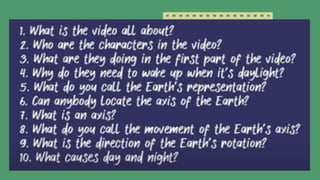 Science 6, Quarter 4, week 7, Movements of Earth | PPTX