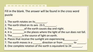 Science 6, Quarter 4, week 7, Movements of Earth | PPTX