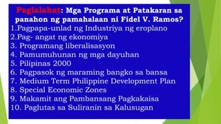Mga Patakaran at Programa ng Pamahalaan Tungo sa Pag-unlad ng Bansa | PPTX