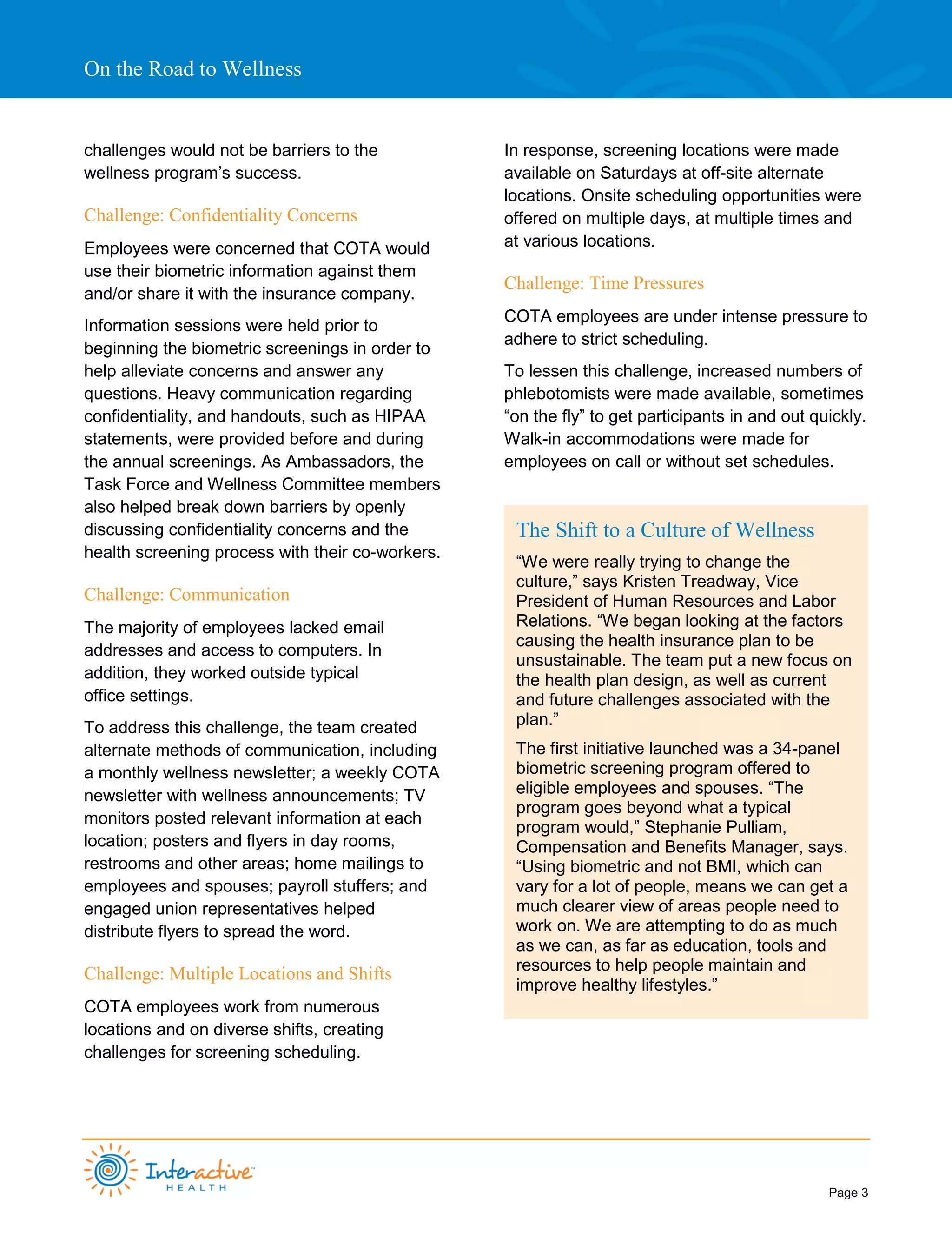 COTA: On the Road to Wellness | PDF