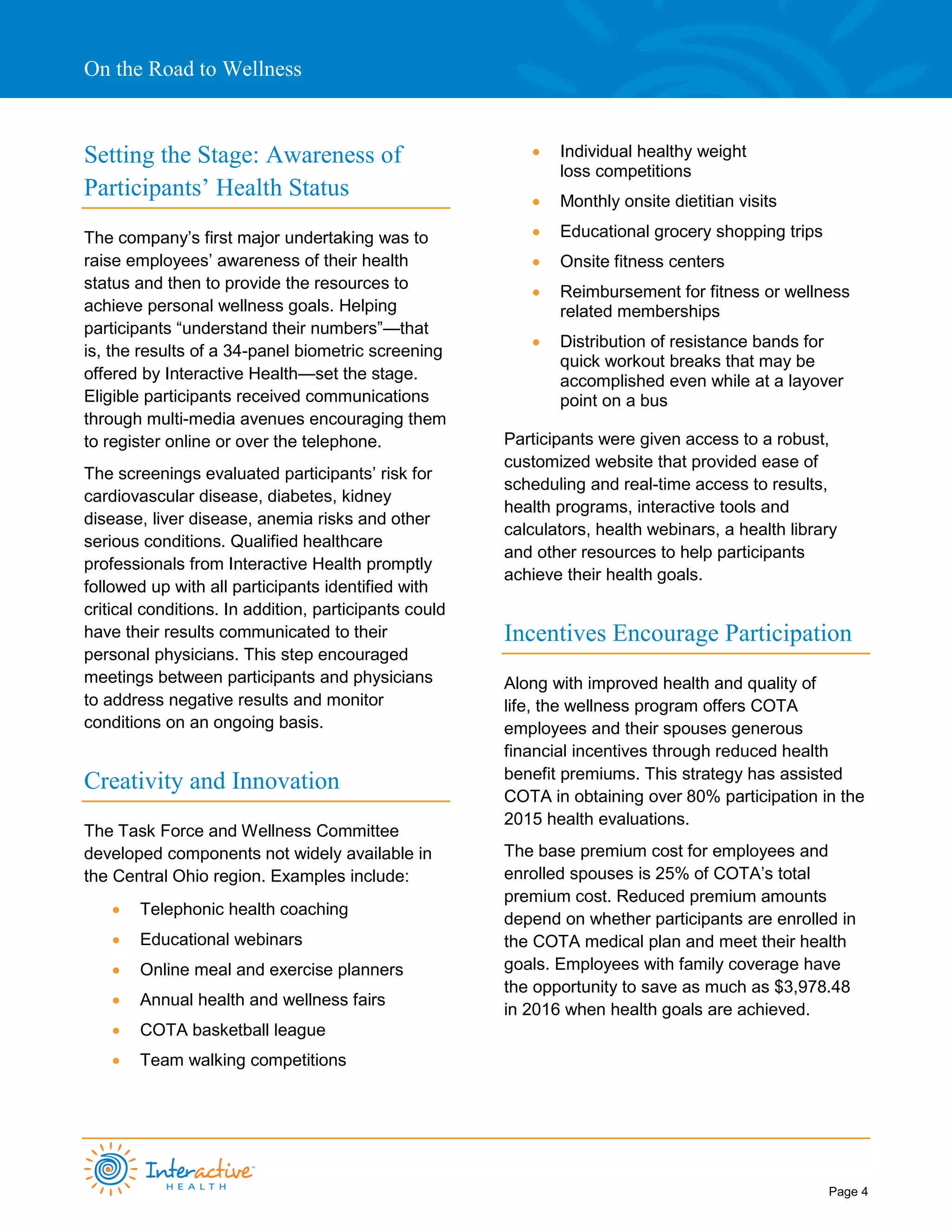 COTA: On the Road to Wellness | PDF