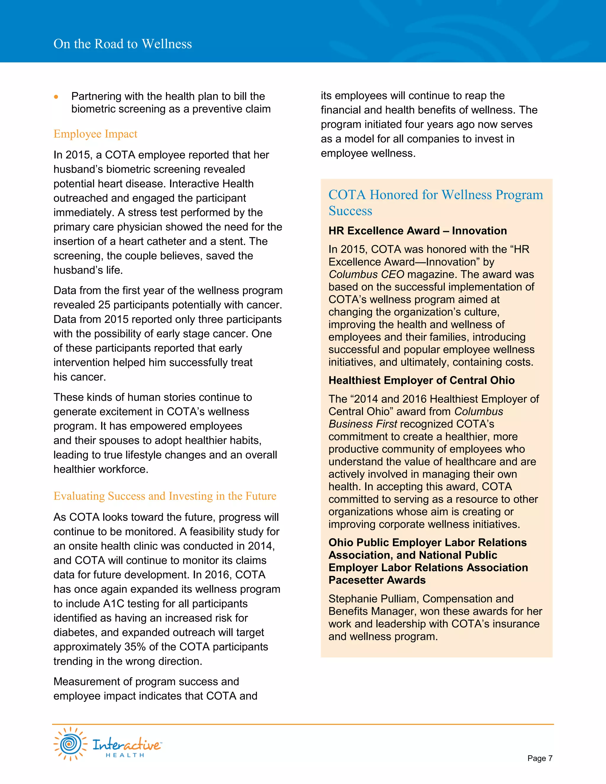 COTA: On the Road to Wellness | PDF