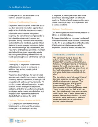 COTA: On the Road to Wellness | PDF