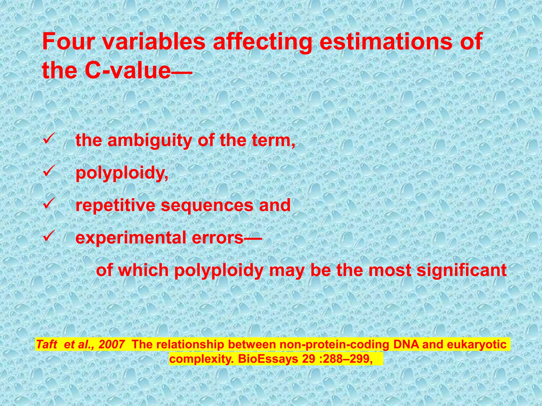 Cot curve analysis for gene and genome complexity | PPT