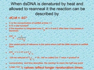 Cot curve analysis for gene and genome complexity | PPT | Biological ...