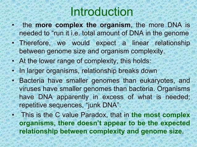 Cot curve analysis for gene and genome complexity | PPT | Biological Sciences | Science