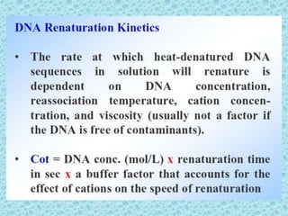Cot curve analysis for gene and genome complexity | PPT | Biological ...