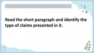 Types of Claims: Facts, Value, and Policy | PPTX