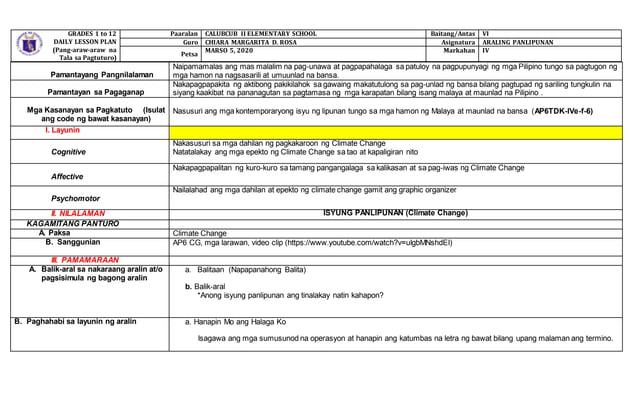COT DLP AP6 Q4 Climate Change | DOCX