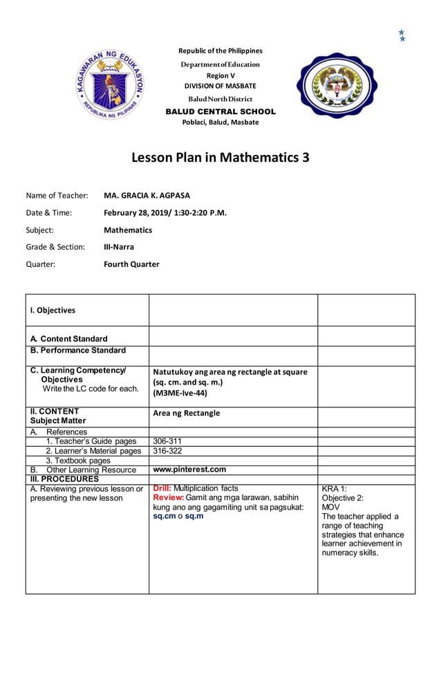 Cot dlp mathematics 3 by teacher gracia agpasa (1) | DOCX