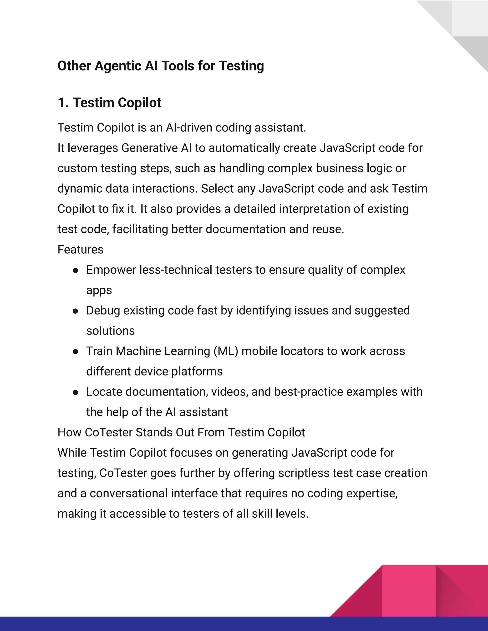 CoTester vs. Other Agentic AI Testing Platforms: Which One is Right for ...