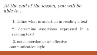 COT First React to What is Asserted or Expressed.pptx