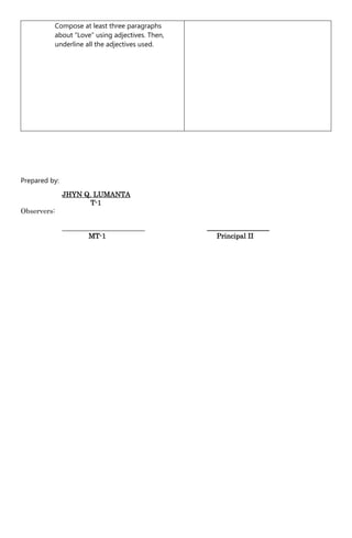 LESSON PLAN FOR ENGLISH 4 ELEMENTARY.docx