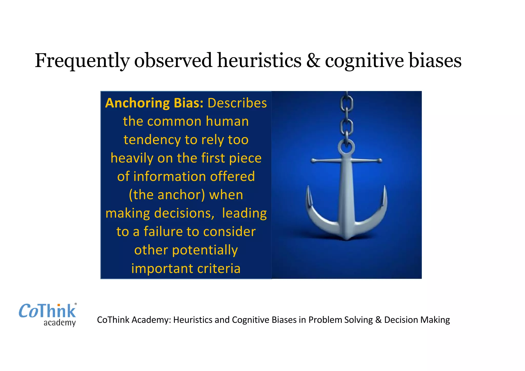 Cothink academy heuristics and cognitive biases | PPT