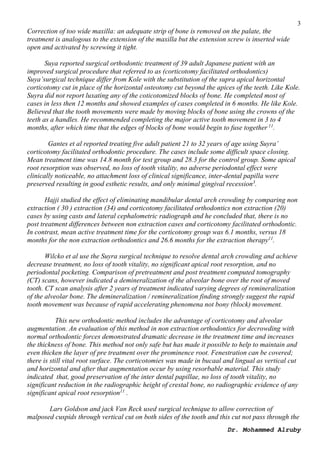 coticotomy.doc | Dental Health | Diseases and Conditions