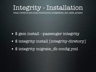 Continuous Integration For Rails Project | PPT
