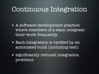 Continuous Integration For Rails Project | PPT