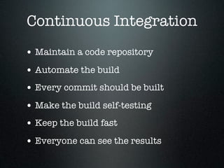 Continuous Integration For Rails Project | PPT