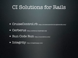 Continuous Integration For Rails Project | PPT
