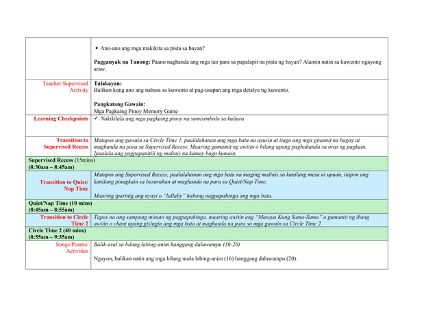 COT Lesson Plan Kindergarten Fourth Quarter | DOCX