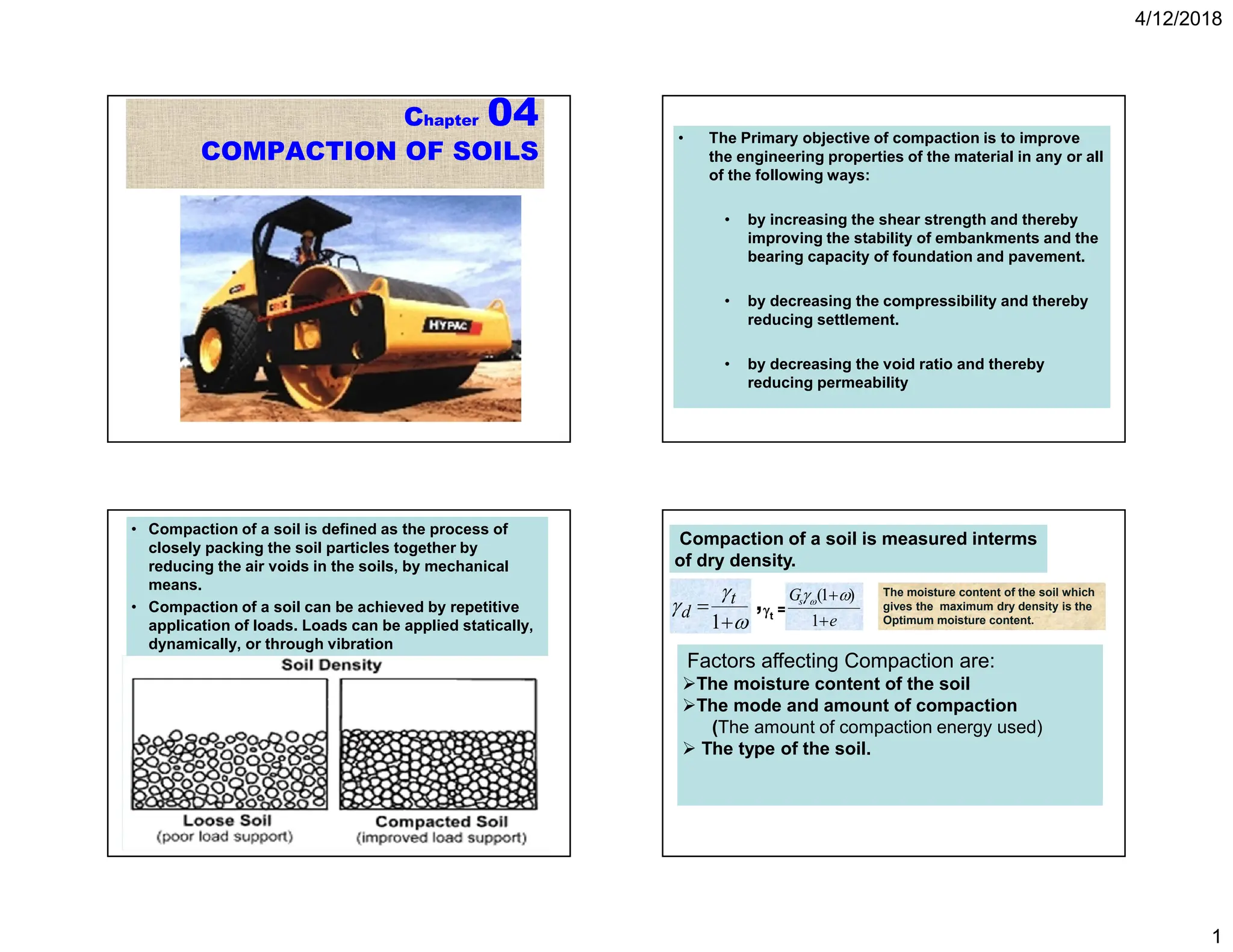 COTM, Soil Mechanics, CH4, Compaction of Soils.pdf