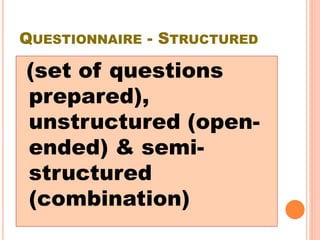 TYPES OF DATA GATHERING | PPT