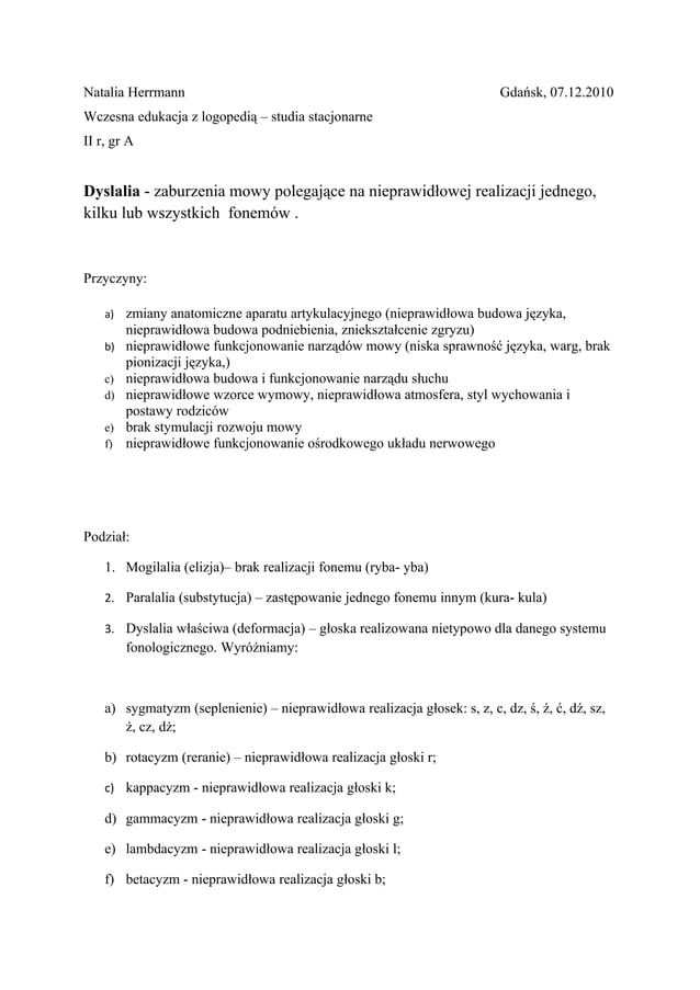 Co to jest dyslalia | DOC
