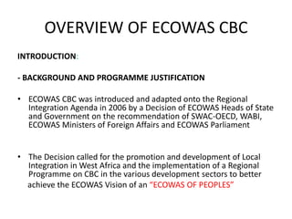 Presentation on the ECOWAS regional cross-border cooperation support ...
