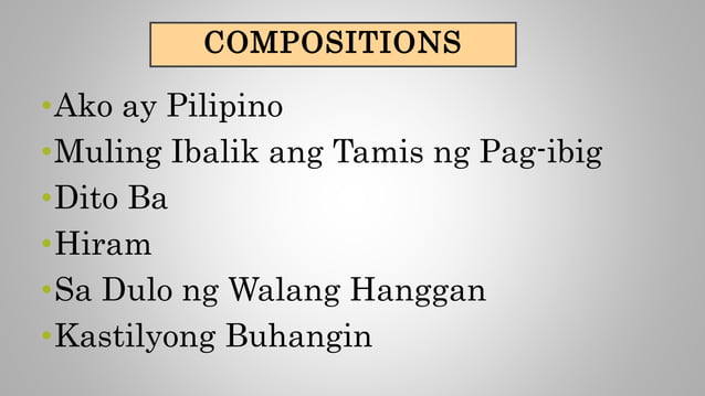 Philippine Contemporary Filipino Composers | PPTX