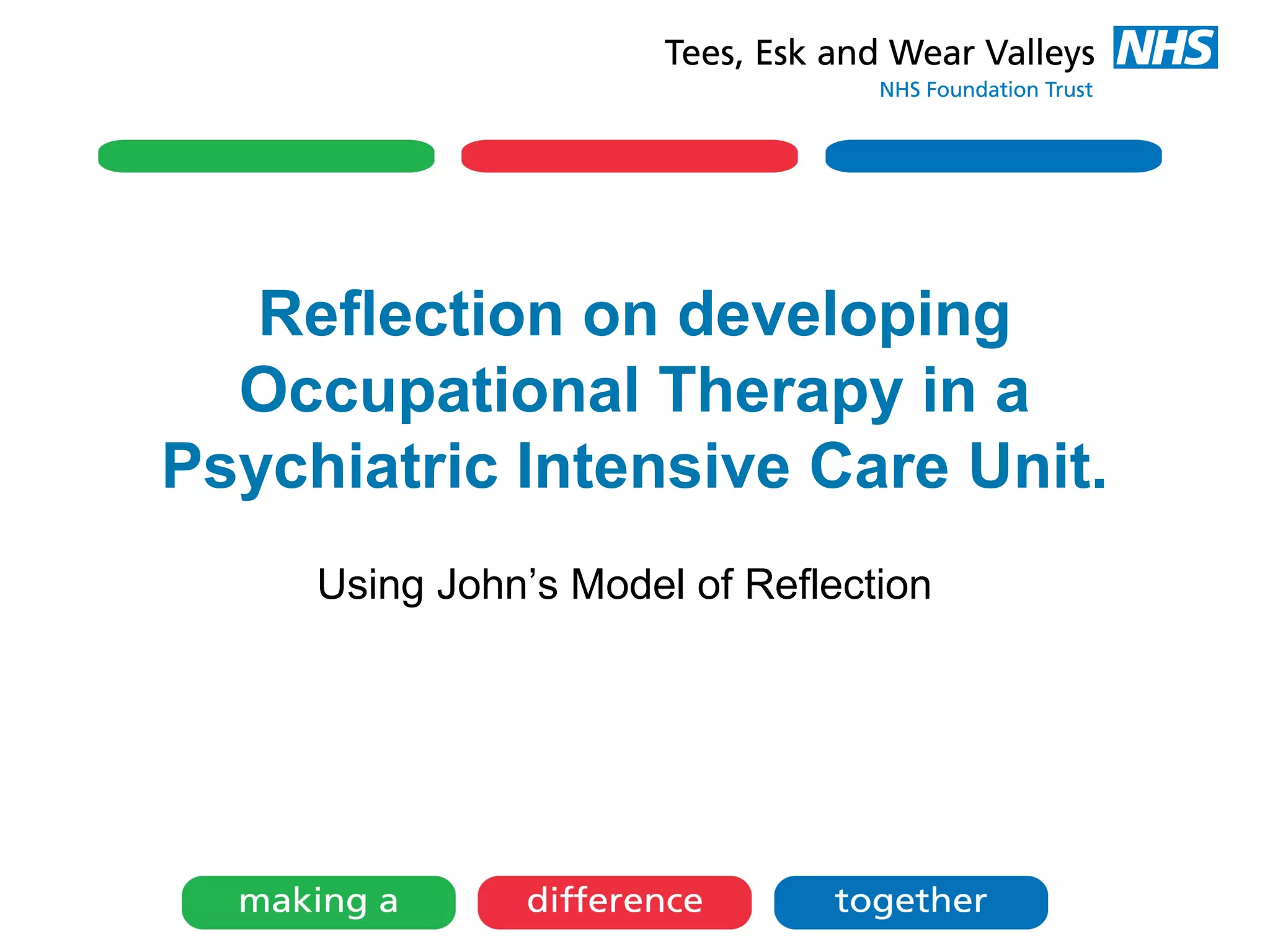 Reflection on developing Occupational Therapy in a Psychiatric ...