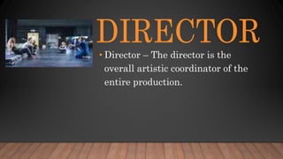 Arts Education: Roles in a stage production | PPTX