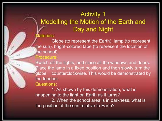 Cot science rotation and revolution of the earth | PPTX | Geography | Science