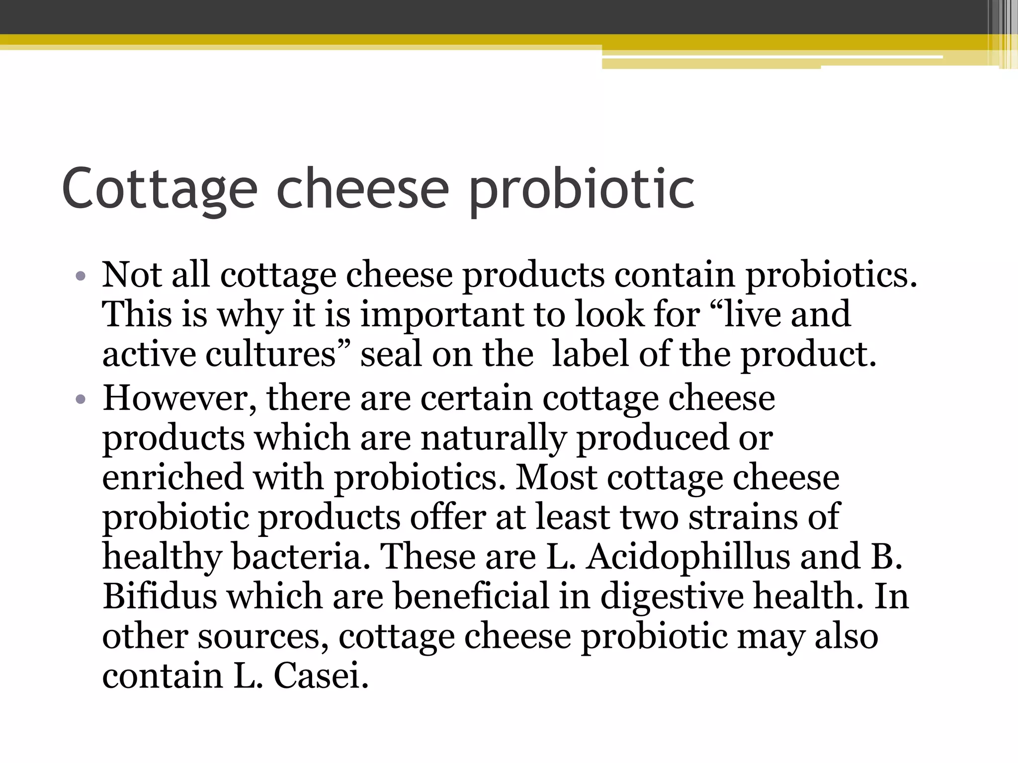 Cottage Cheese Probiotic | PPTX