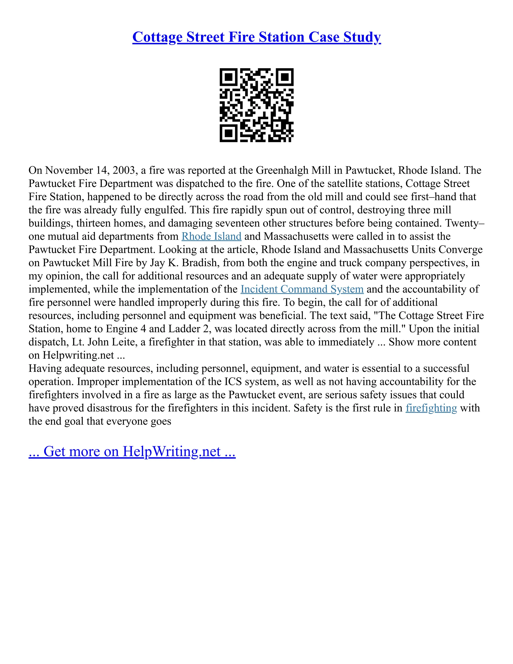 Cottage Street Fire Station Case Study | PDF