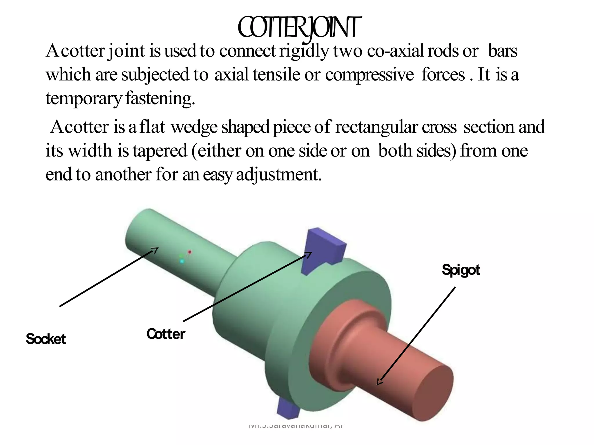 Socket and Spigot Cotter joint | PPTX