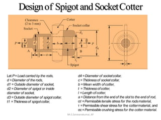 Socket and Spigot Cotter joint | PPTX