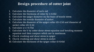 cotter joint design for mechanical engineers | PPTX