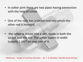 Cotterjointknucklejoint description and working | PPTX