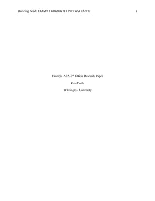 APA Sample Research Paper "Abstract, Introduction, and References" | PDF