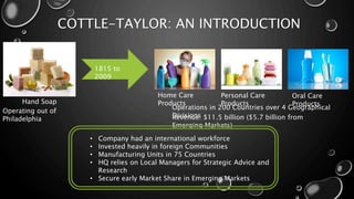 Cottle-Taylor: Expanding the Oral Care Group in India | PPTX