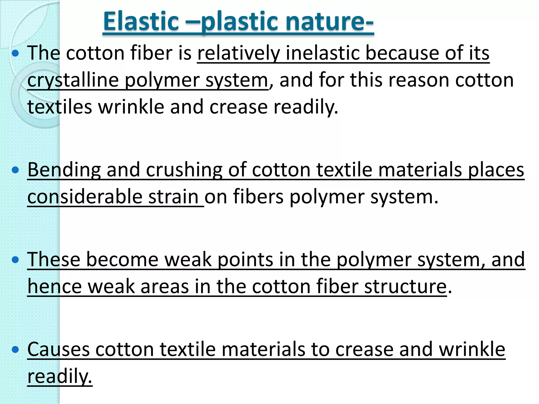 Cotton fiber manufacturing, physical and chemical properties | PPTX