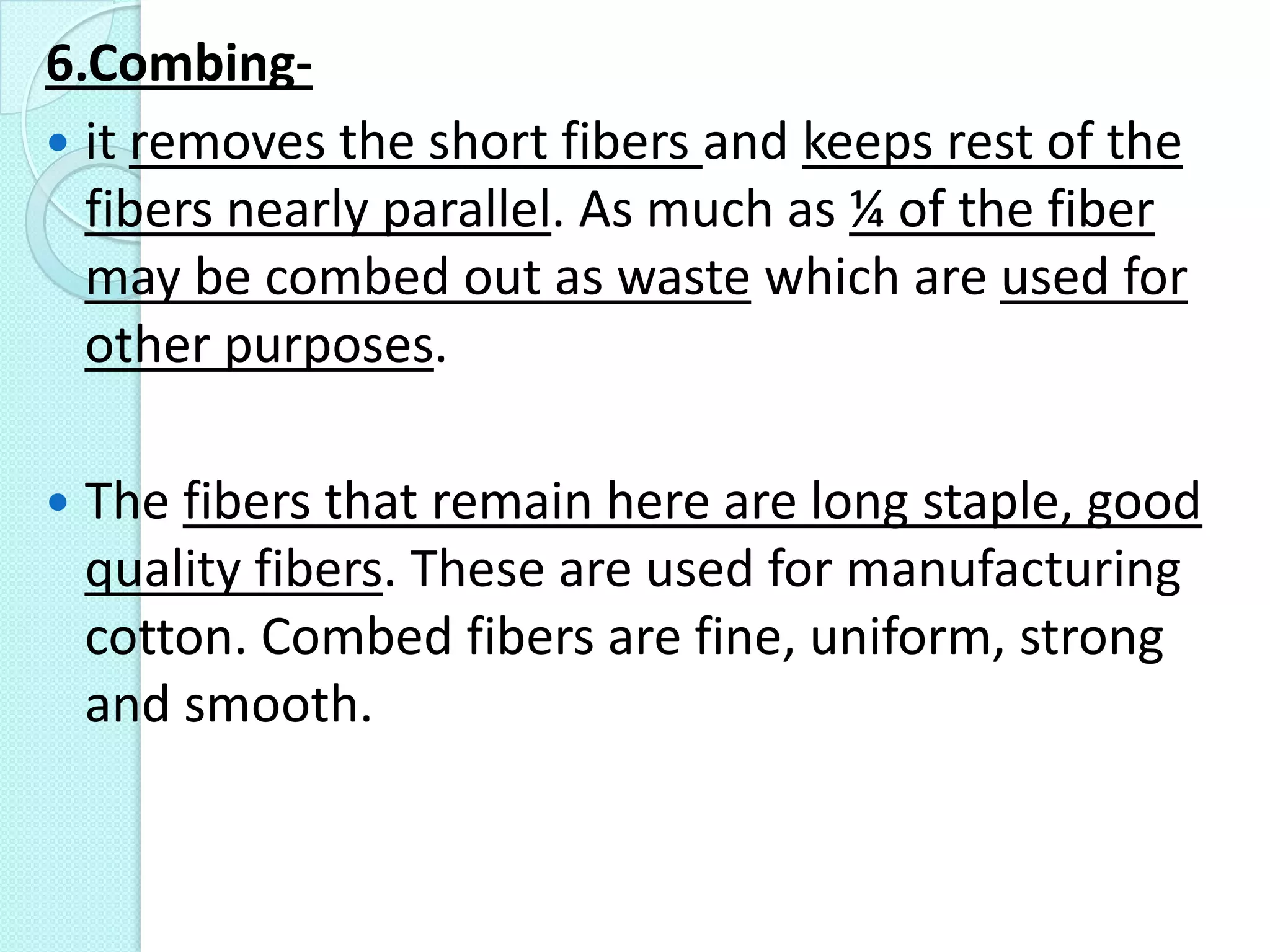Cotton fiber manufacturing, physical and chemical properties | PPTX