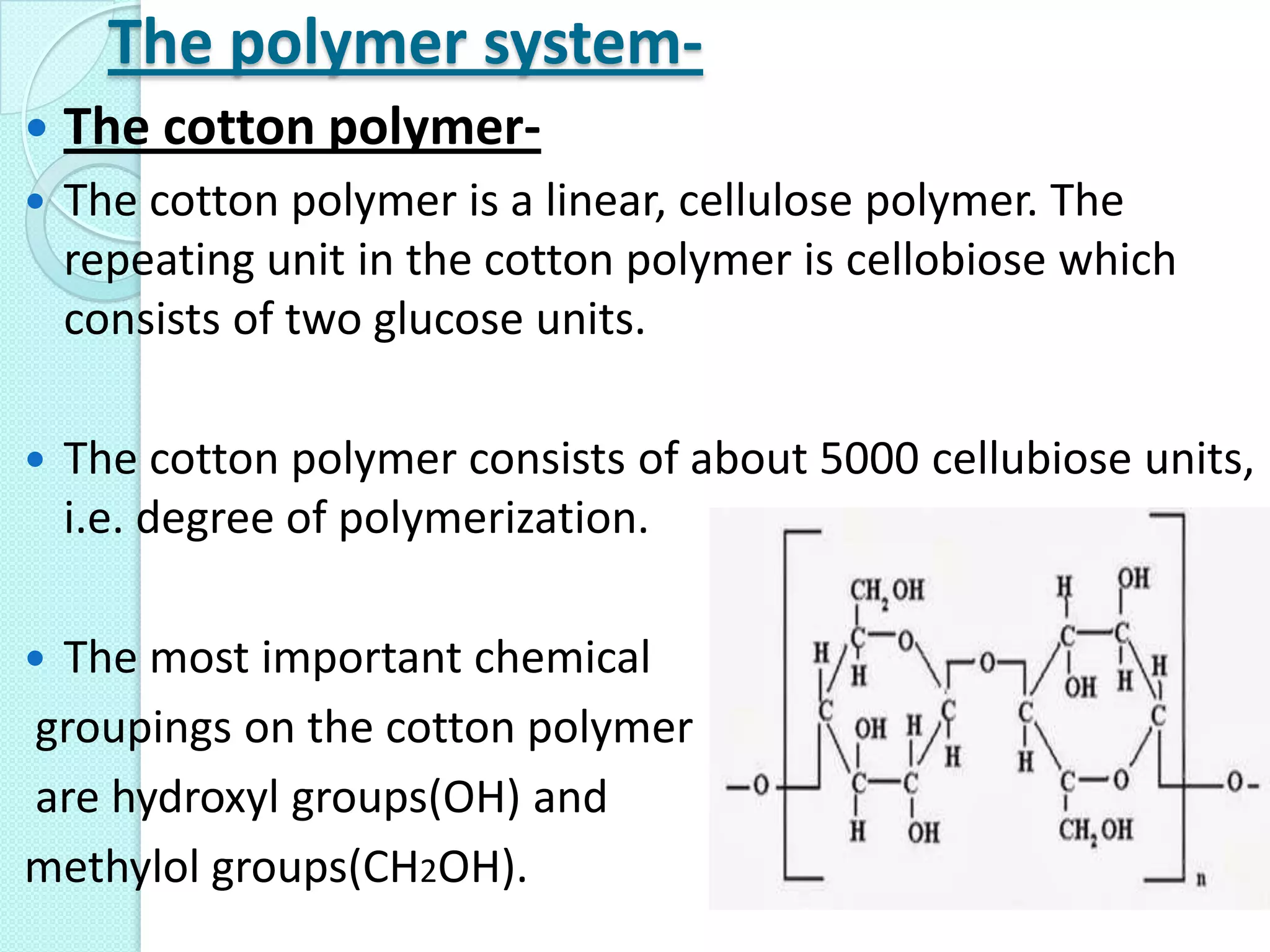 Cotton fiber manufacturing, physical and chemical properties | PPTX