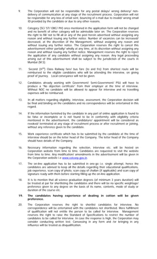 Cotton corporation-of-India-Recruitment 2014 | PDF