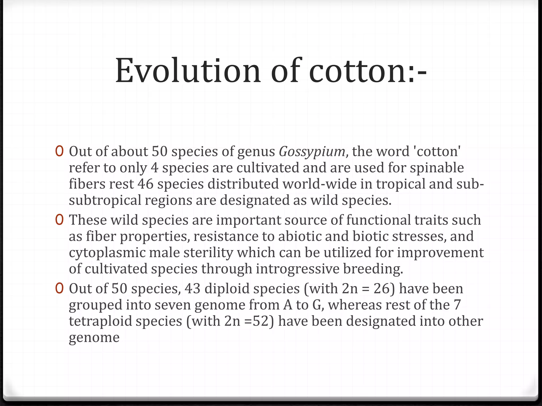 Cotton as a fibre crop | PPTX