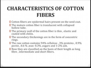 Cotton as a fibre crop | PPTX